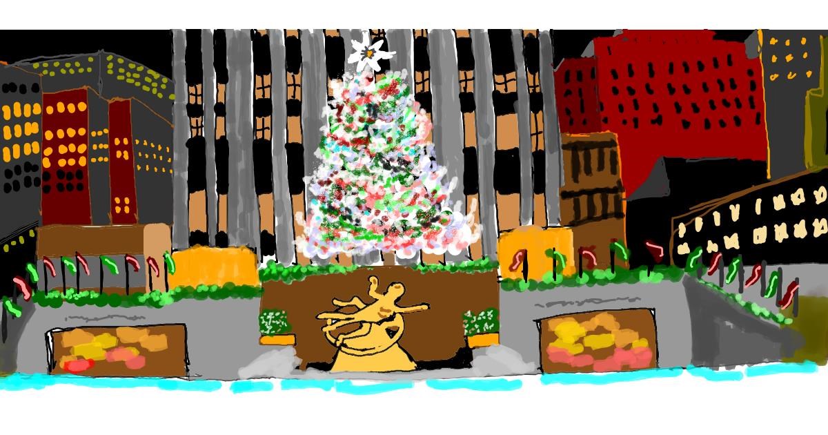 Watch Kim draw Christmas tree!