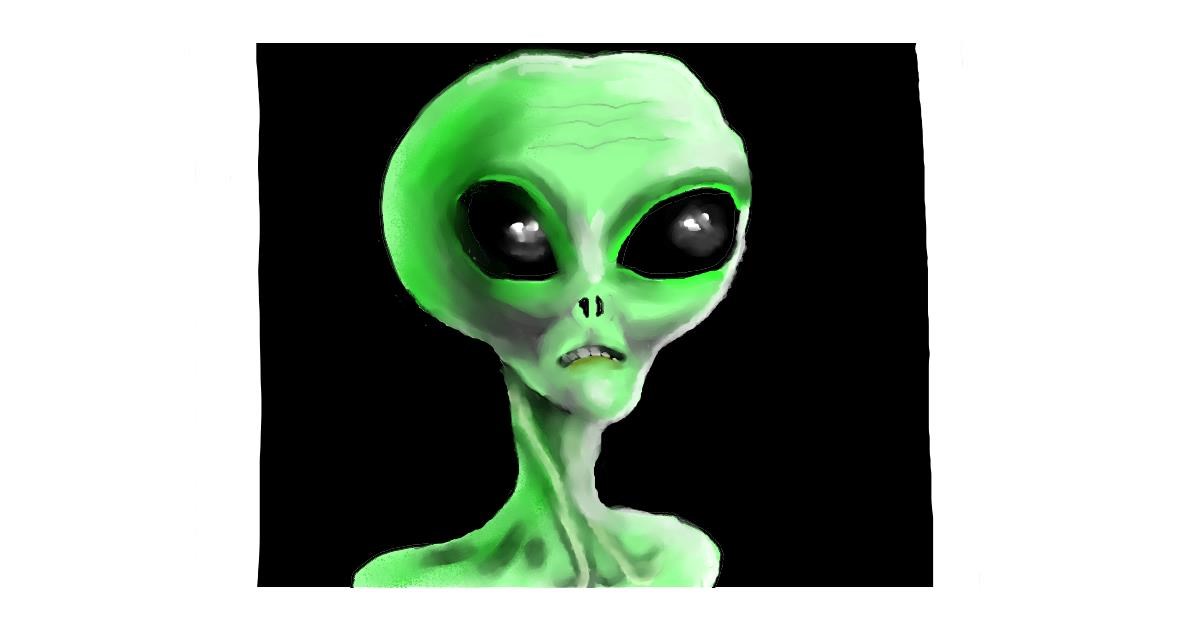 Cool Alien Drawings I Finally Finished The Line Drawing Of My