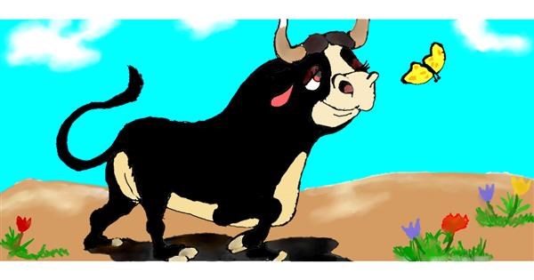 Drawing of Bull by Kim - Drawize Gallery!