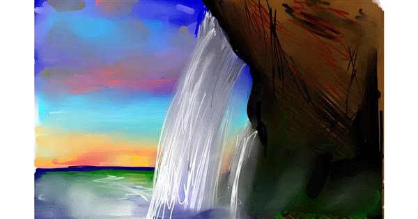 Drawing of Waterfall by Rose rocket - Drawize Gallery!