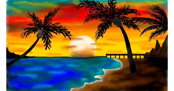 Drawing of Beach by Lise - Drawize Gallery!