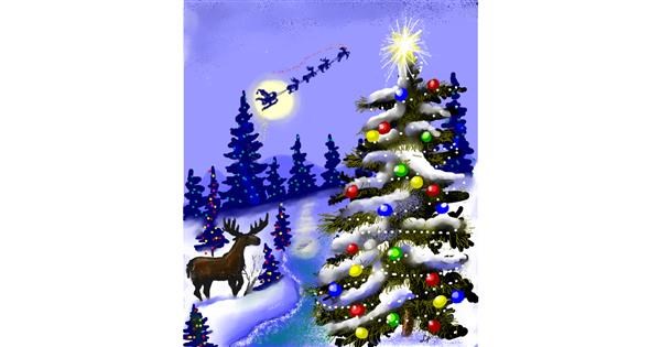 Drawing of Christmas tree by Leah - Drawize Gallery!