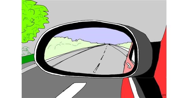 Drawing of Mirror by flowerpot - Drawize Gallery!