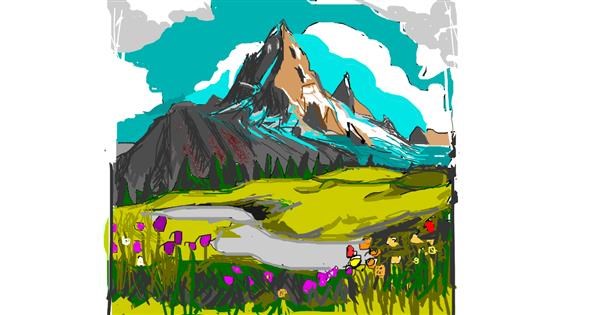 Drawing of Mountain by Herbert - Drawize Gallery!