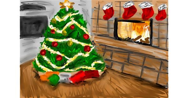 Drawing of Christmas tree by Mia - Drawize Gallery!