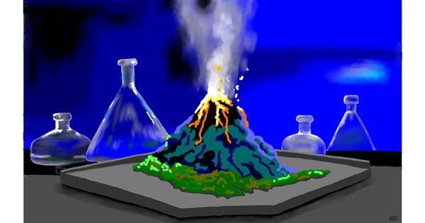 Drawing of Volcano by flowerpot - Drawize Gallery!