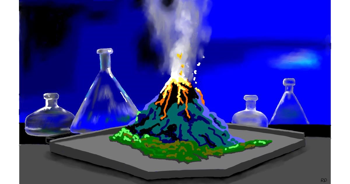 Watch flowerpot draw Volcano!