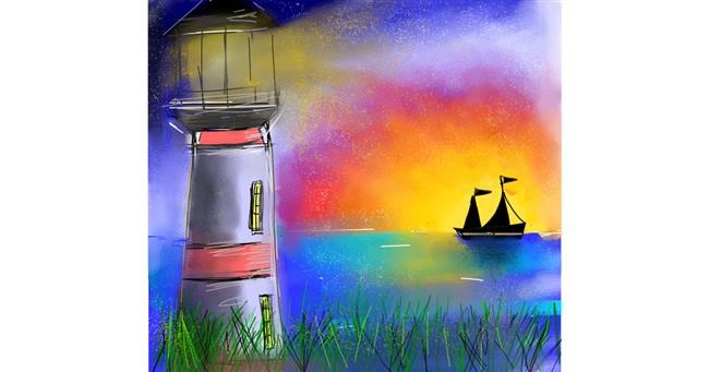 Lighthouse Drawing Color