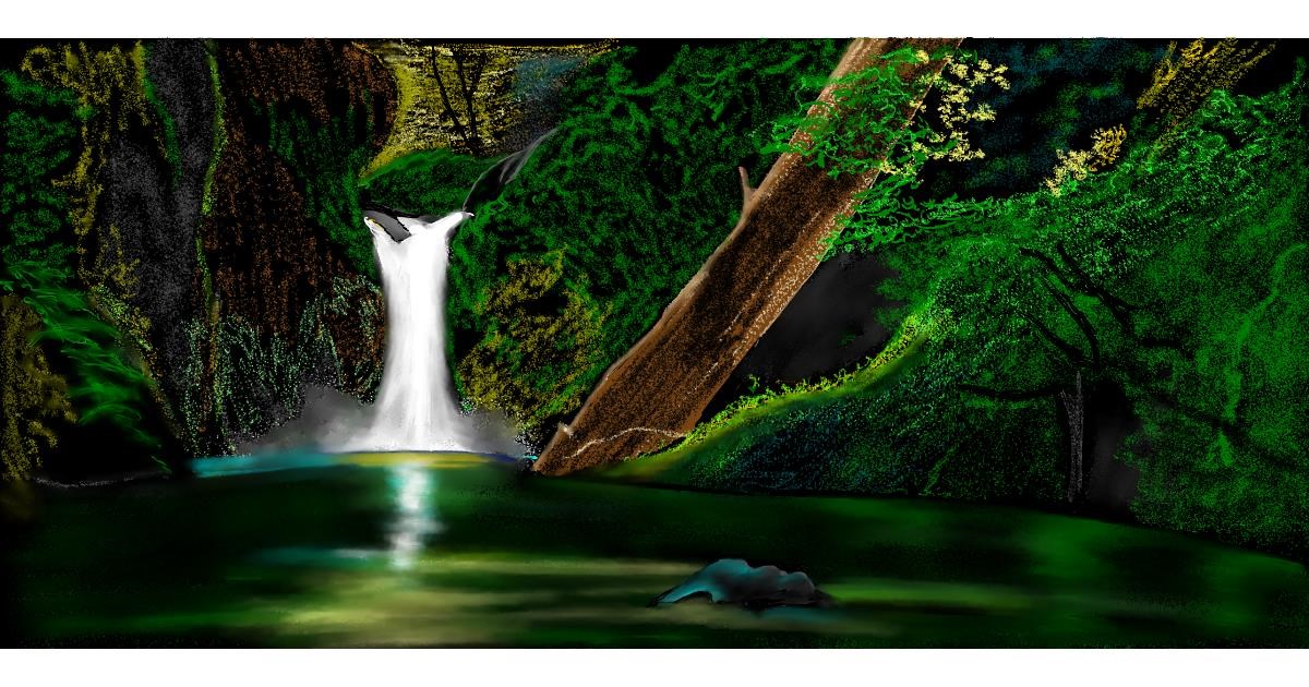 Wasserfall Zeichnung - Galerie und Anleitungsvideos zum Zeichnen!