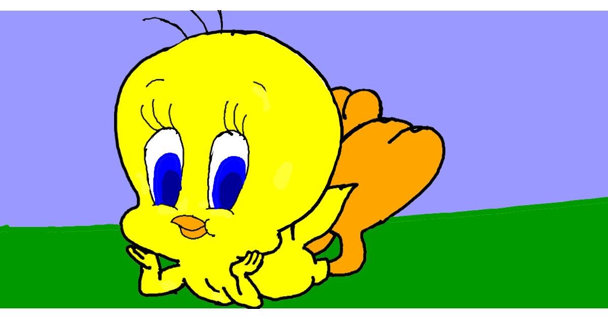 Watch Rain draw Tweety Bird!