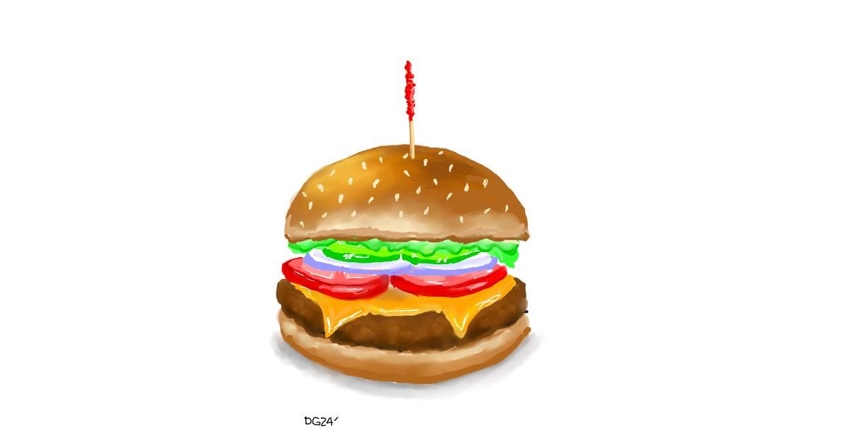 Watch GreyhoundMama draw Burger!