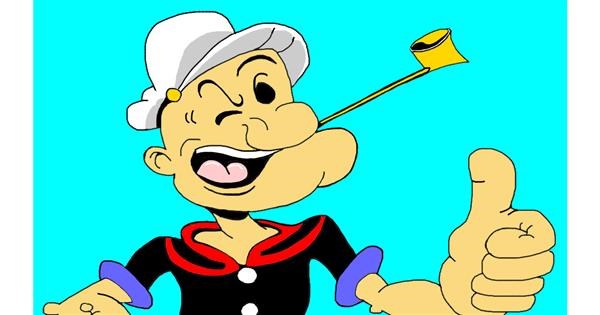 Drawing of Popeye by flowerpot - Drawize Gallery!