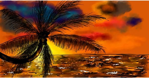 Drawing of Palm tree by Eclat de Lune - Drawize Gallery!