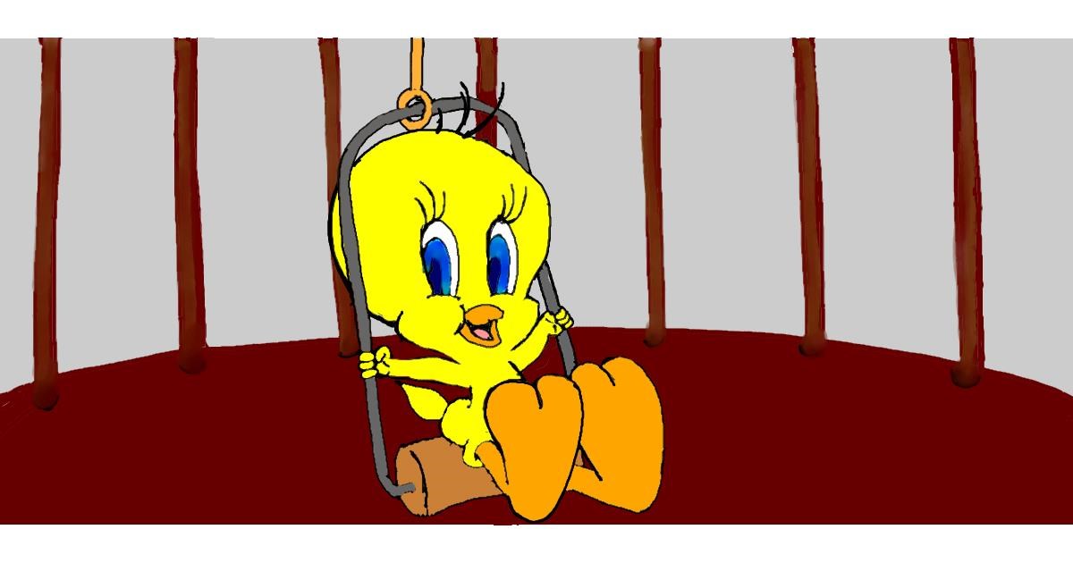Watch Kim draw Tweety Bird!