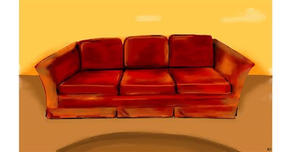 Drawing of Couch by flowerpot - Drawize Gallery!