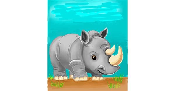 Drawing of Rhino by GreyhoundMama - Drawize Gallery!