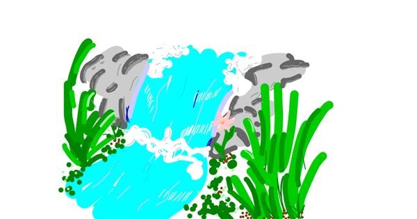 Drawing of Waterfall by - Drawize Gallery!