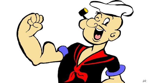 Drawing of Popeye by flowerpot - Drawize Gallery!