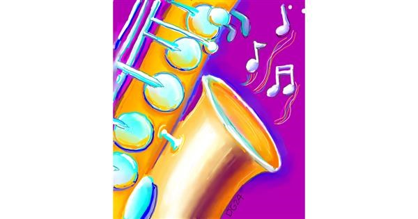 Drawing of Saxophone by GreyhoundMama - Drawize Gallery!