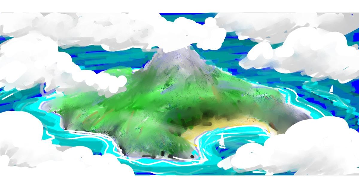 Drawing of Island by Snail - Drawize Gallery!