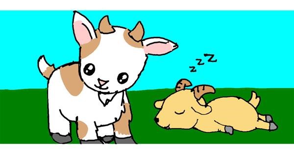 Drawing of Goat by Rainbow - Drawize Gallery!