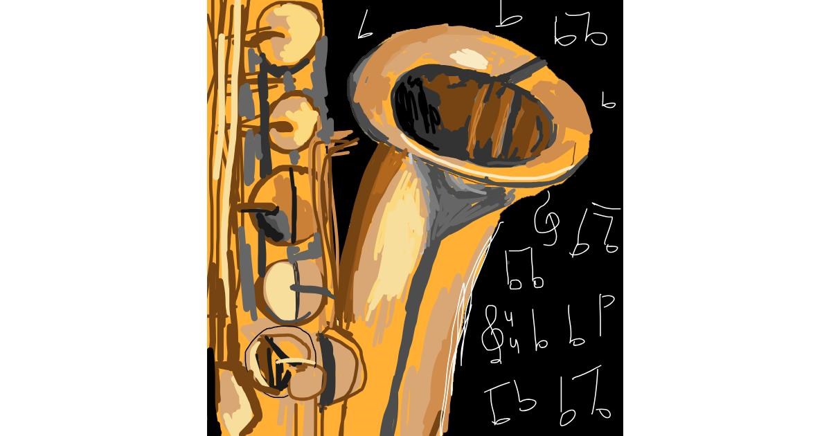 Watch 13 year old artist draw Saxophone!