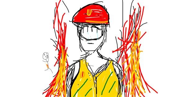 Drawing of Firefighter by Pong - Drawize Gallery!
