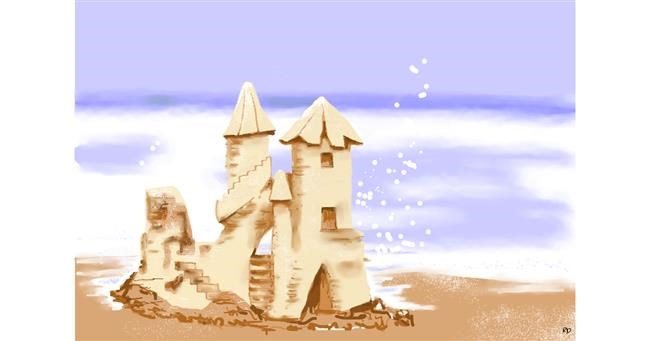 Drawing of Sand castle by flowerpot - Drawize Gallery!