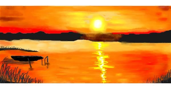Drawing of Sunset by Magic Mushroom - Drawize Gallery!