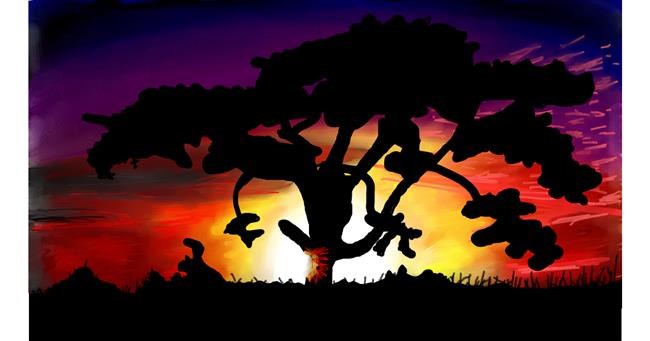 Drawing of Sunset by Mia - Drawize Gallery!