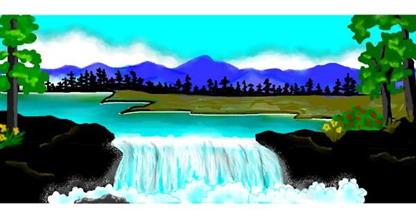 Drawing of Waterfall by Debidolittle - Drawize Gallery!