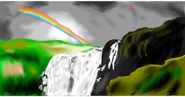 Drawing of Waterfall by Effulgent Emerald - Drawize Gallery!