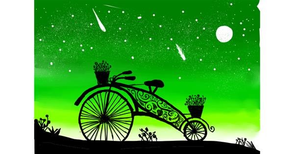 Drawing of Bicycle by Burj khalifa - Drawize Gallery!