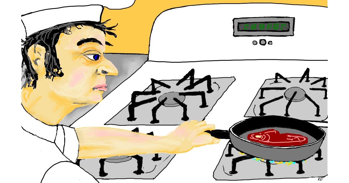 Watch flowerpot draw Chef!