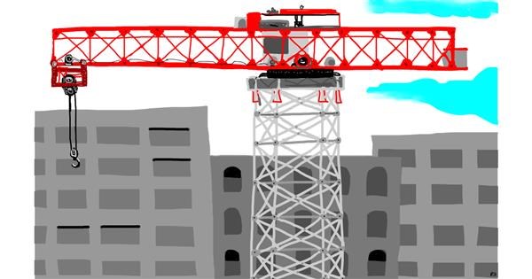 Drawing of Crane (machine) by flowerpot - Drawize Gallery!